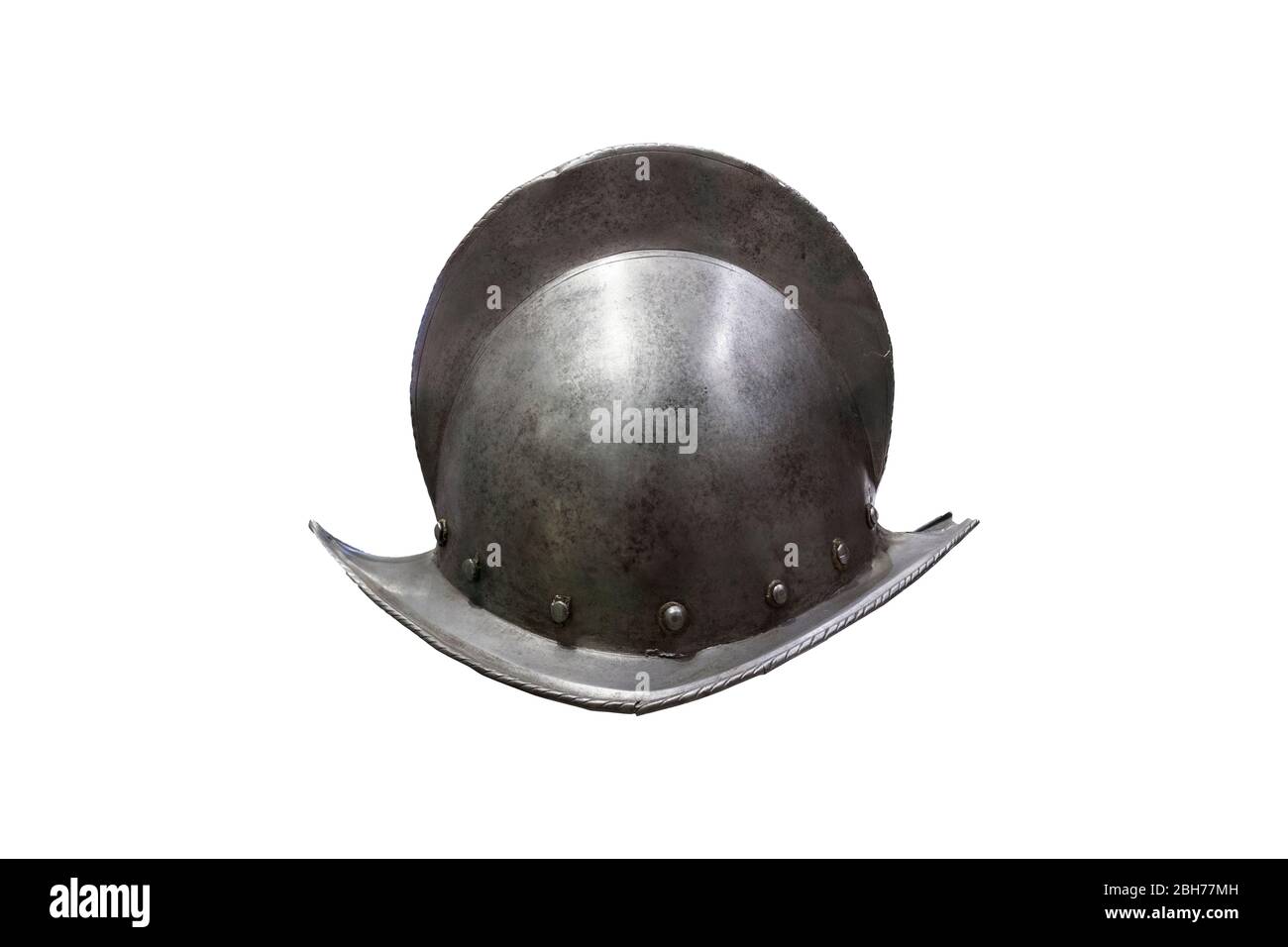 16h Century crested helmet morion. Side view Stock Photo - Alamy