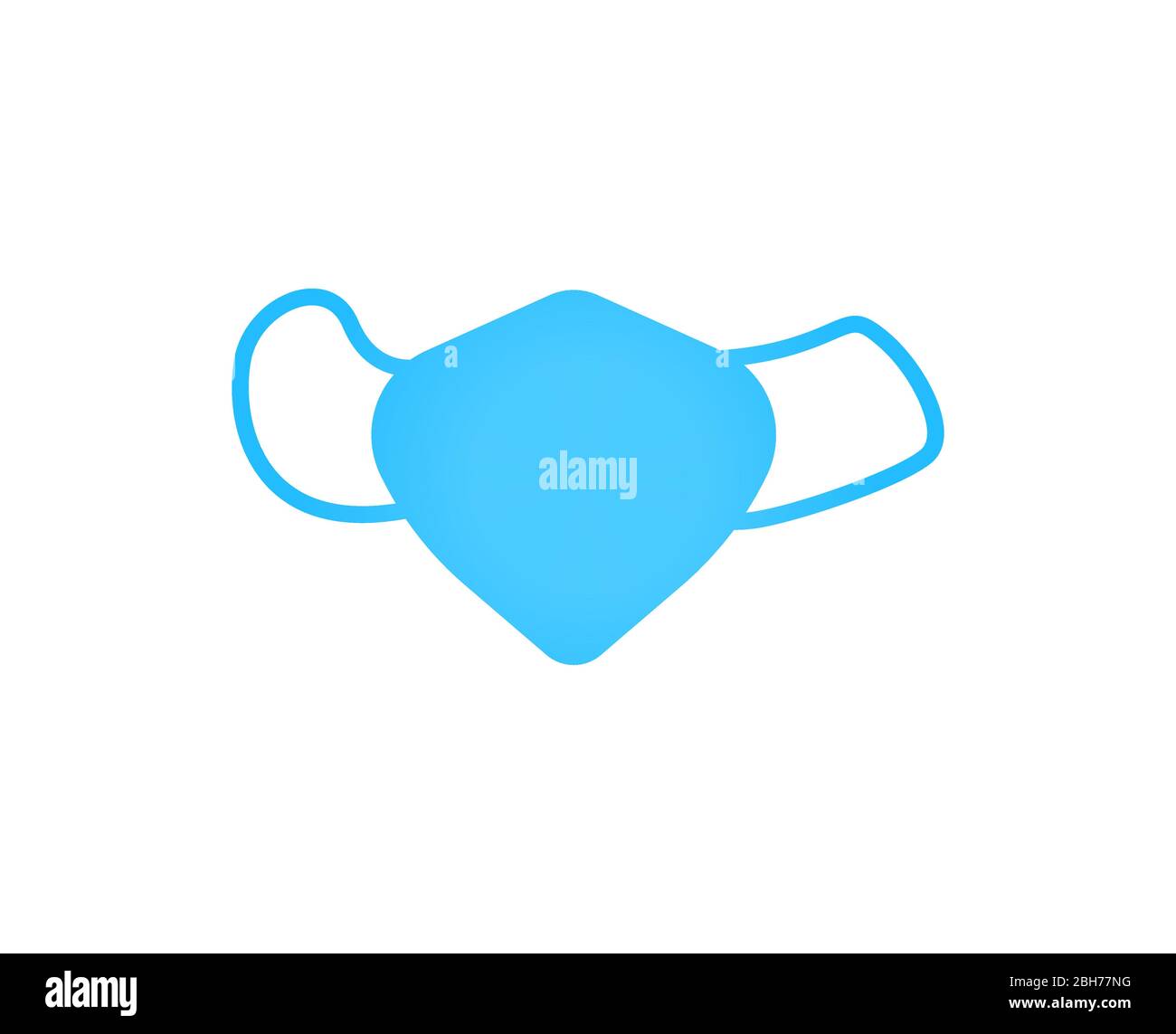 Vector icon of a medical facial mask, symbol of protecting from viral ...