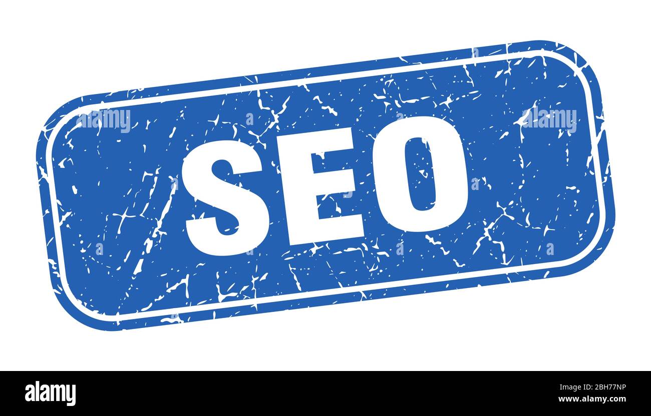 seo stamp. seo square grungy blue sign Stock Vector Image & Art - Alamy