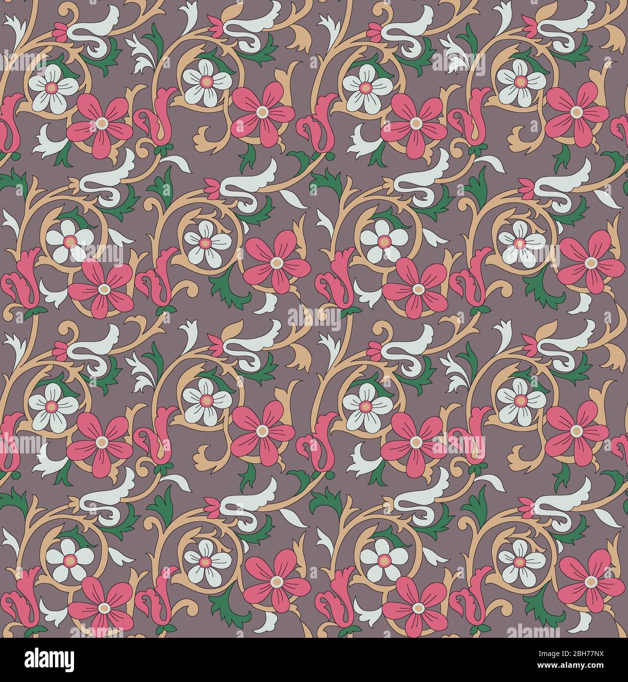 seamless floral flower design background Stock Photo - Alamy