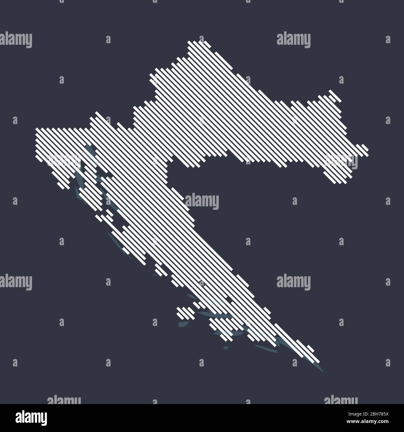 Stylized simple diagonal line map of Croatia Stock Vector Image & Art ...