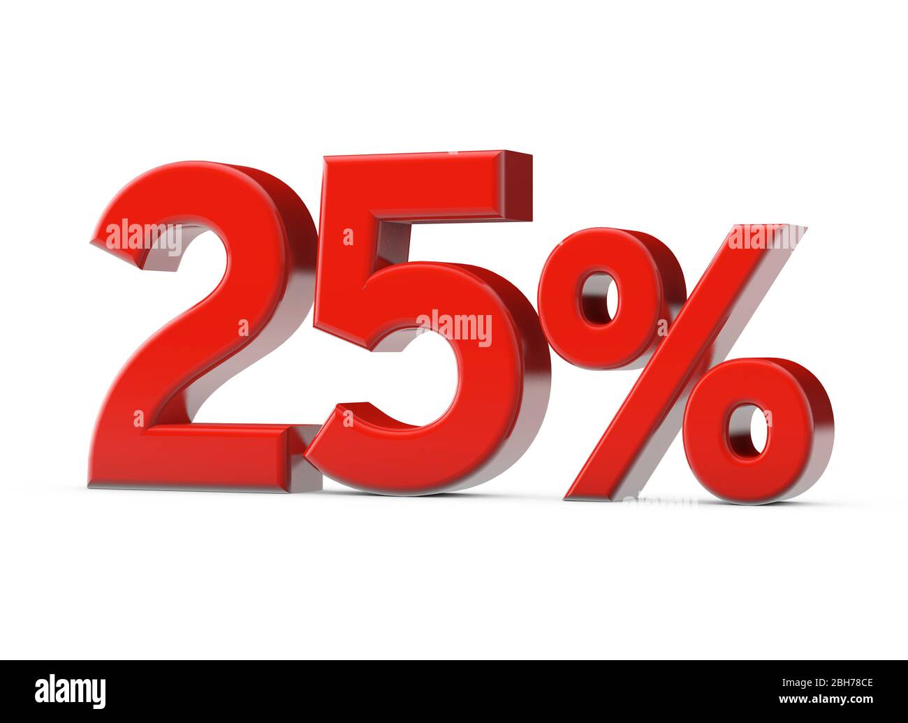 25 percent red promotional sale sign. 3D Render Stock Photo - Alamy