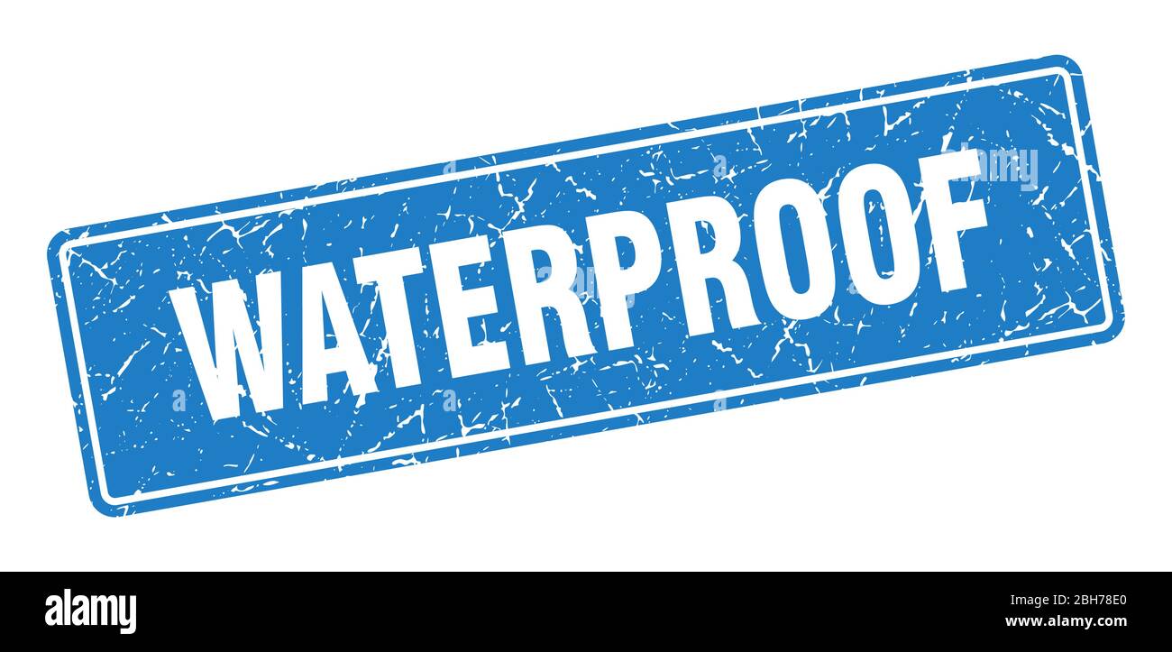 waterproof stamp. waterproof vintage blue label. Sign Stock Vector ...