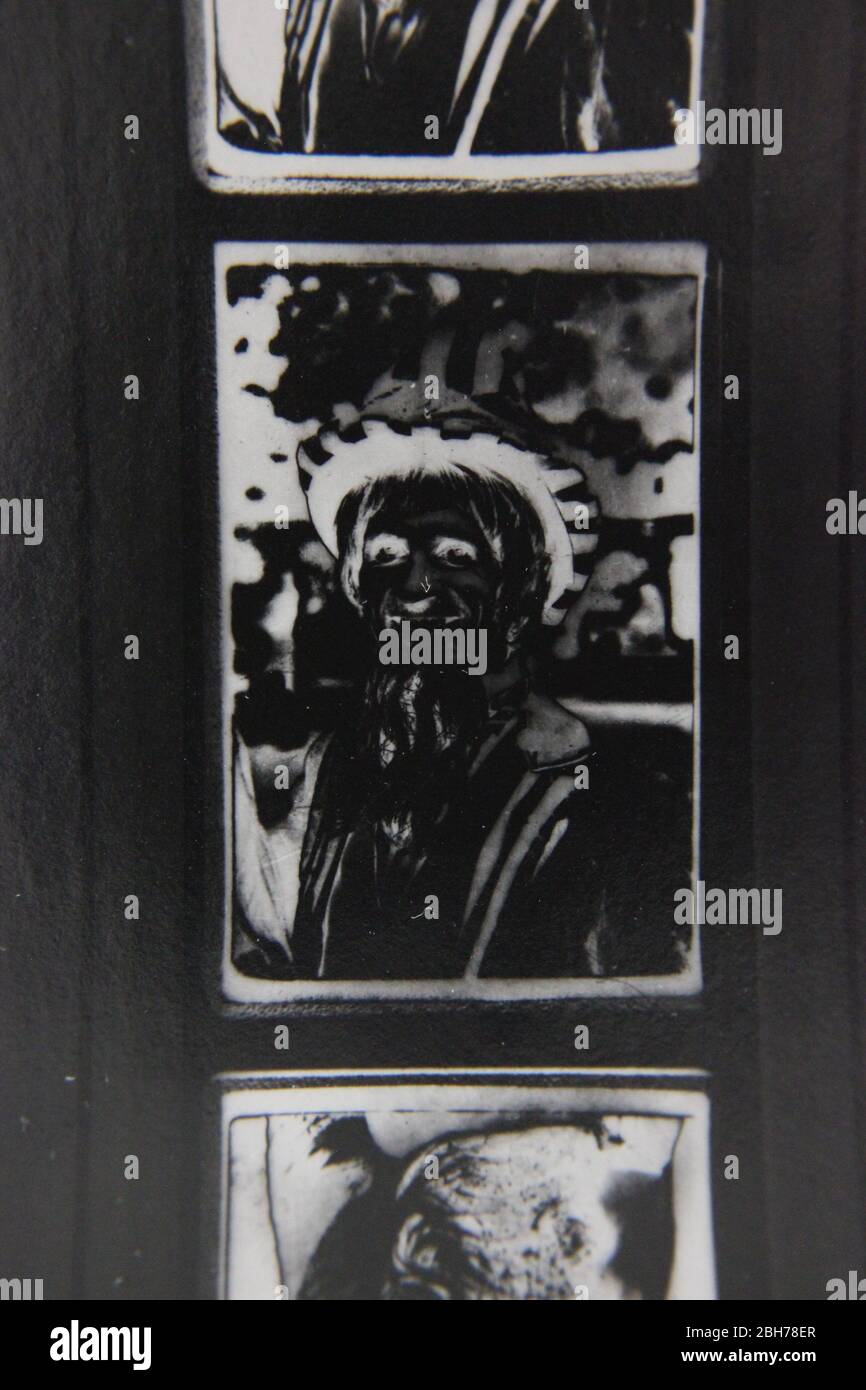 Fine 70s vintage extreme high contrast contact print photography of a ...