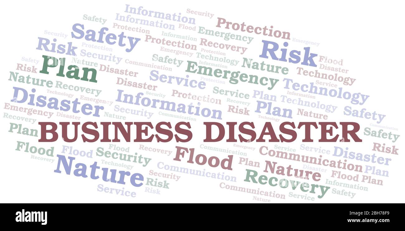 Business Disaster typography vector word cloud. Wordcloud collage made ...