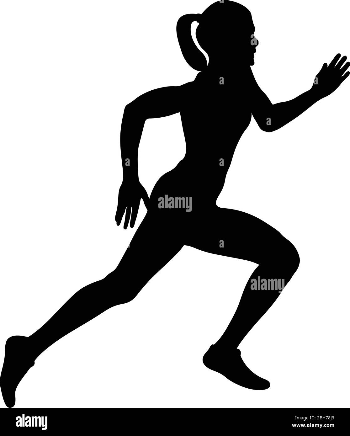 Starting block runner woman Stock Vector Images - Alamy