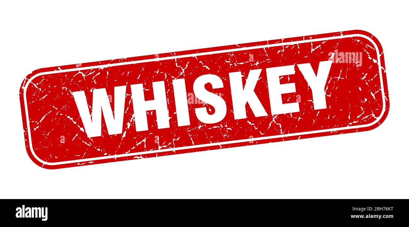 whiskey stamp. whiskey square grungy red sign Stock Vector Image & Art ...