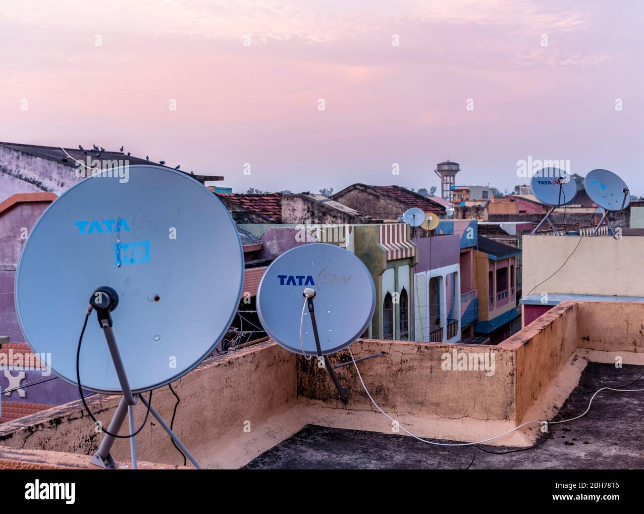 Nov 5, 2019 - Rajasthan, India - A view of multiple Tata Sky HD ...