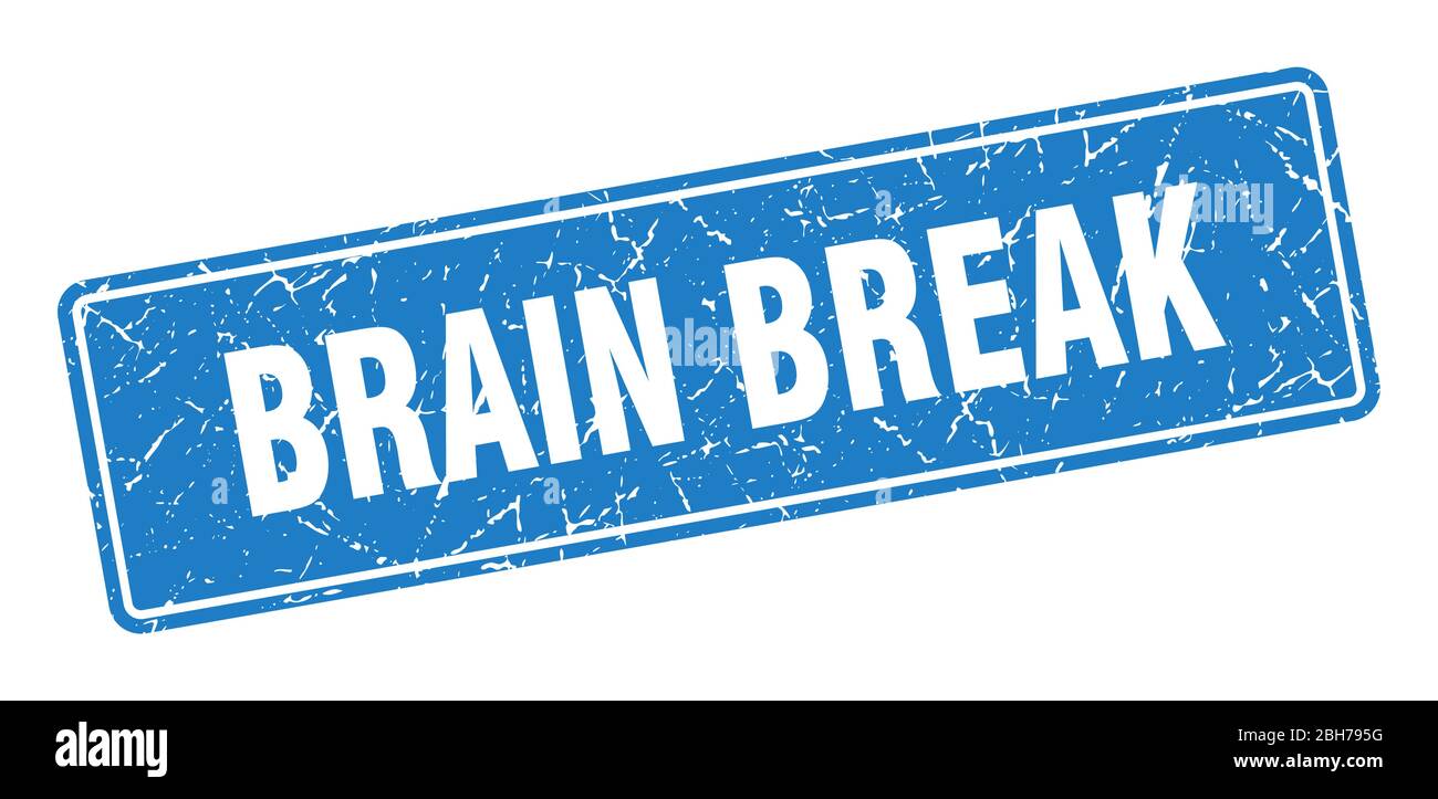 brain break stamp. brain break vintage blue label. Sign Stock Vector ...