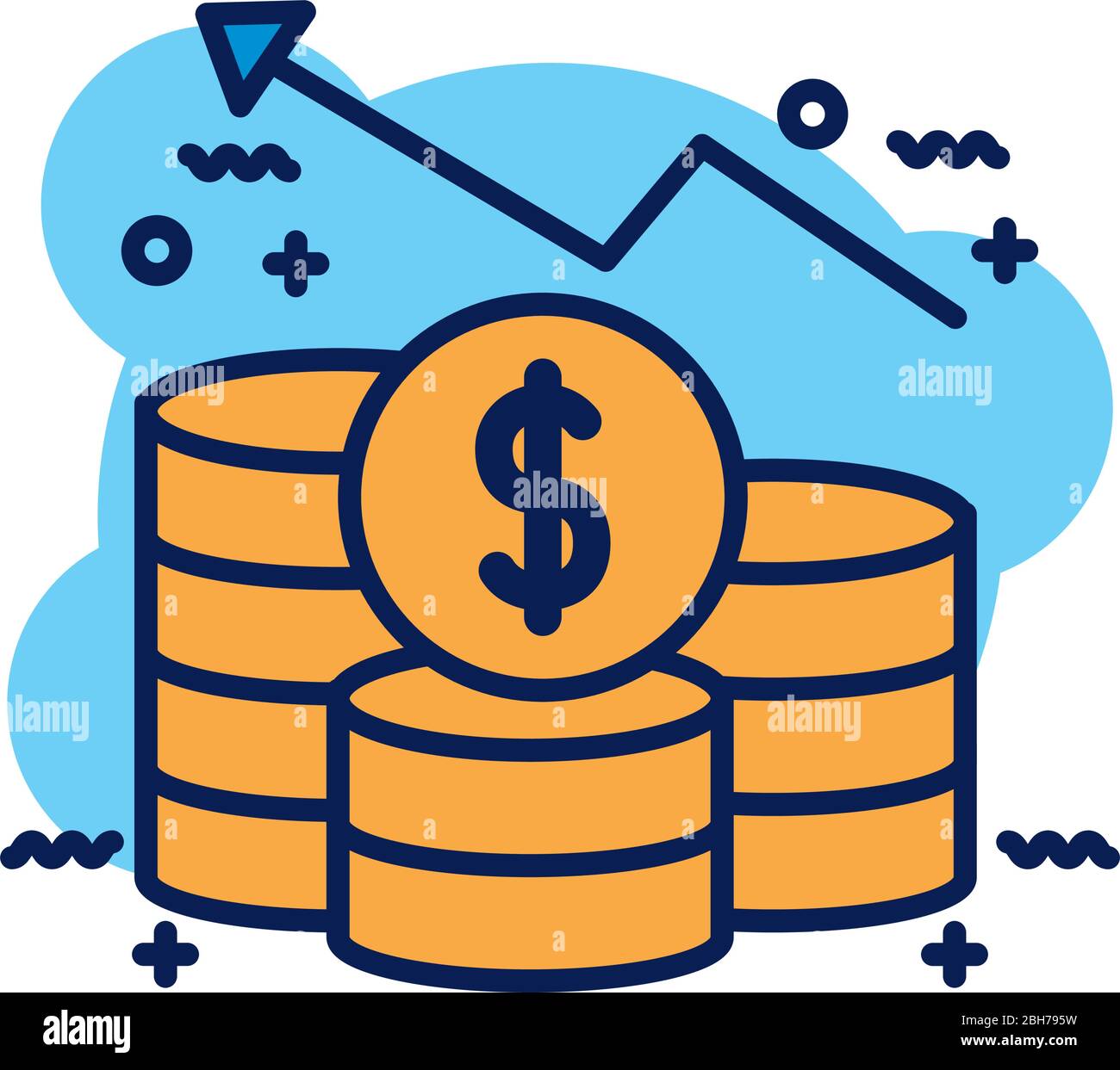 coins money dollars detail style icon Stock Vector Image & Art - Alamy