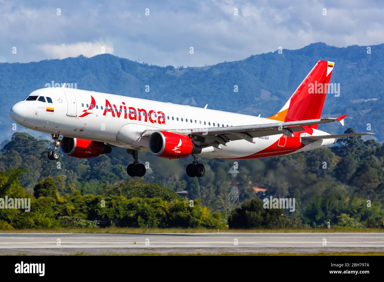 Medellin, Colombia – January 26, 2019: Avianca Airbus A320 airplane at ...