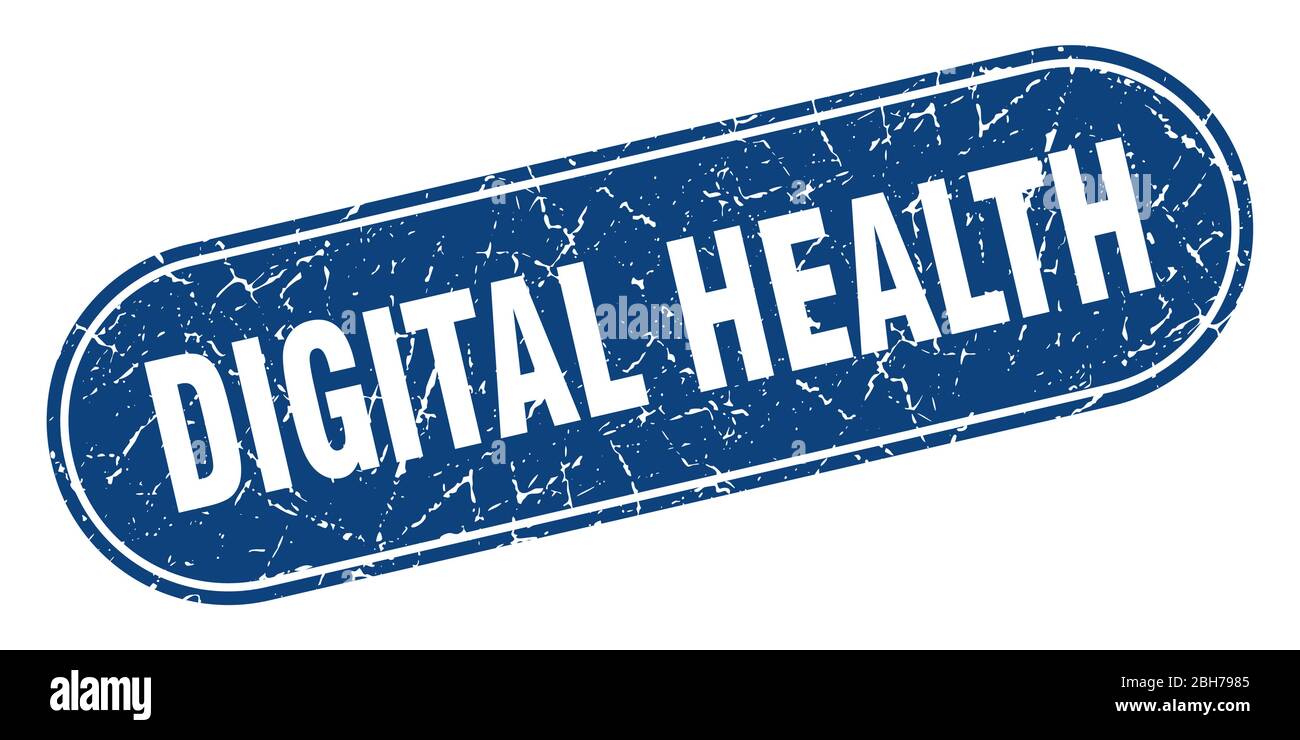 digital health sign. digital health grunge blue stamp. Label Stock ...