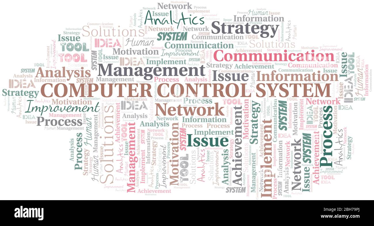 Computer Control System typography vector word cloud. Wordcloud collage ...