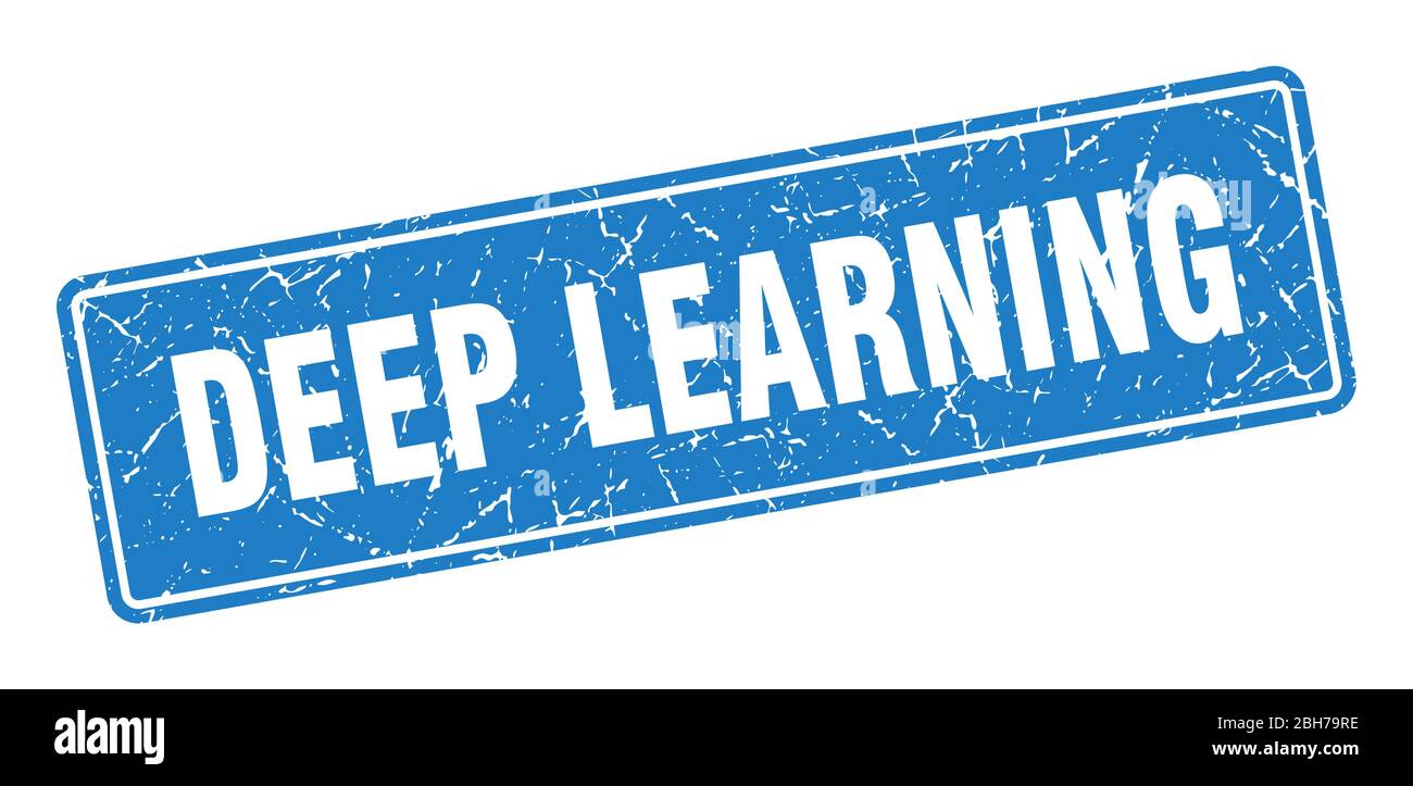 deep learning stamp. deep learning vintage blue label. Sign Stock ...