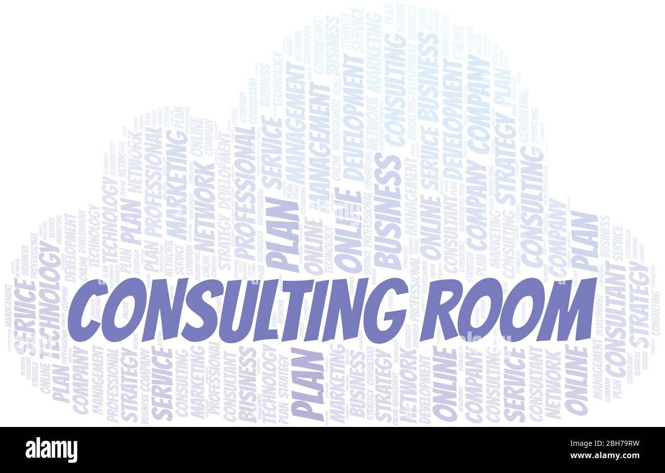 Consulting Room typography vector word cloud. Wordcloud collage made ...