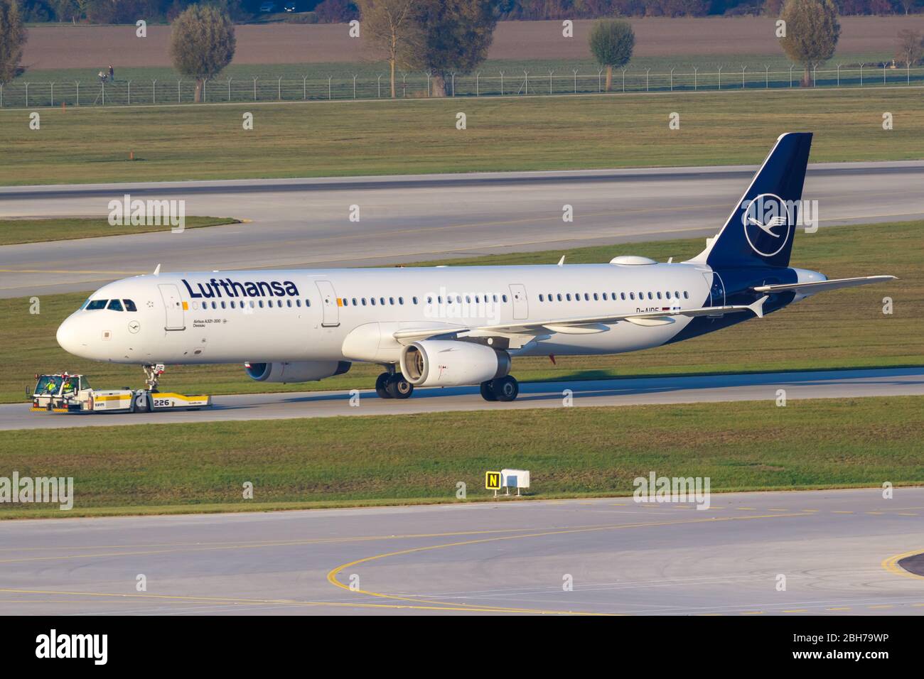 Munich, Germany – October 26, 2019: Lufthansa Airbus A321 airplane at ...