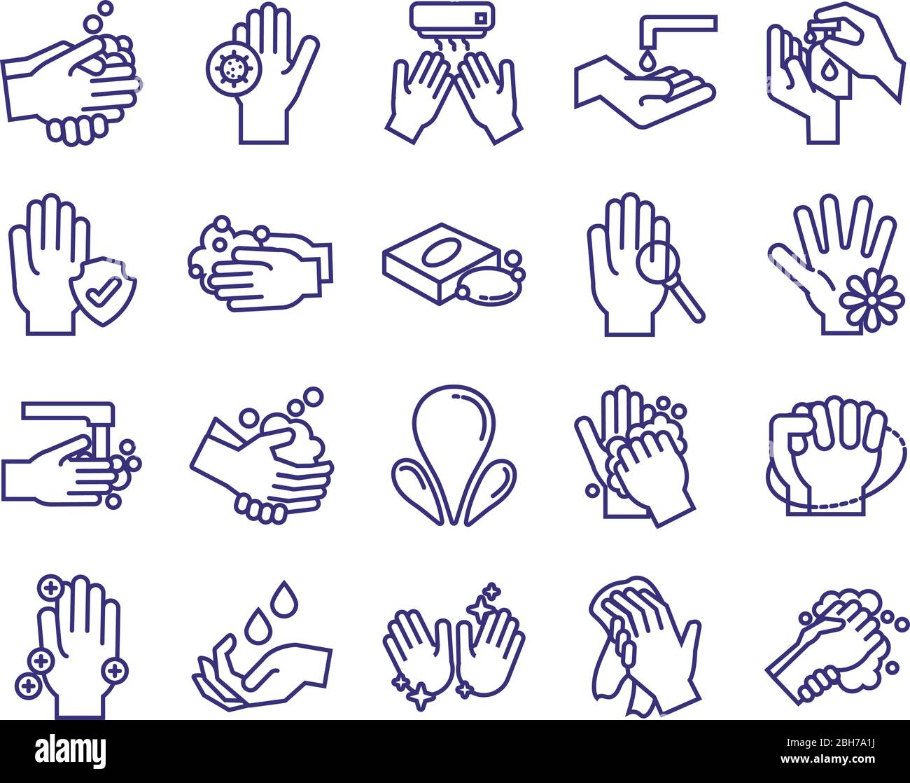 bundle of hands washing line style icons Stock Vector Image & Art - Alamy