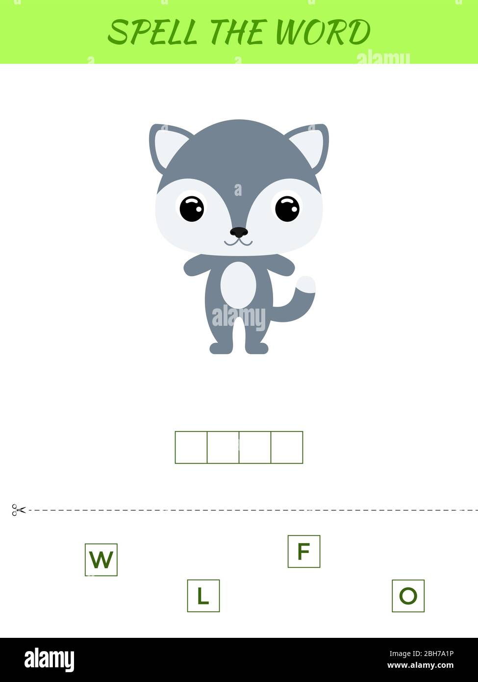 Spelling word scramble game template. Educational activity for ...