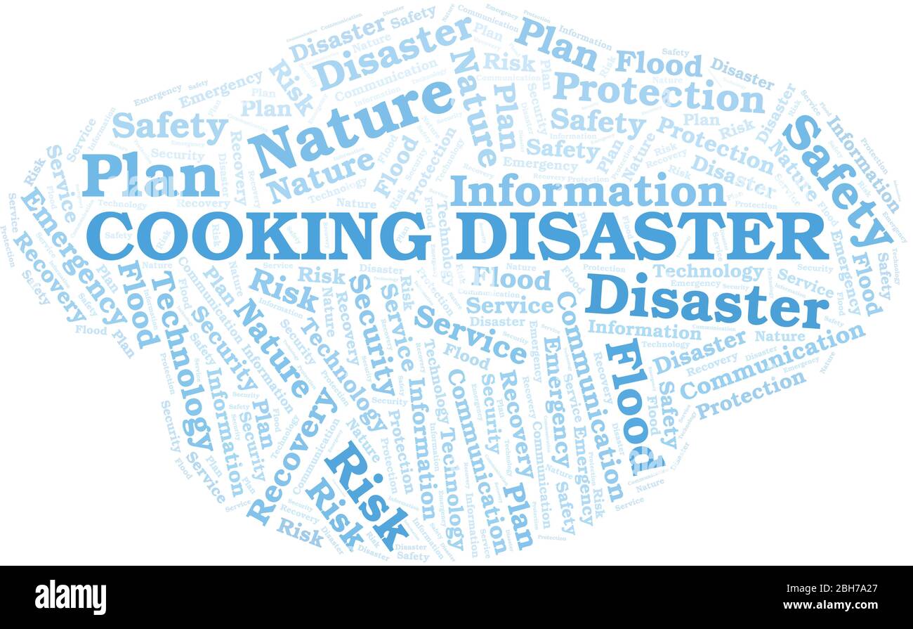 Cooking Disaster typography vector word cloud. Wordcloud collage made ...