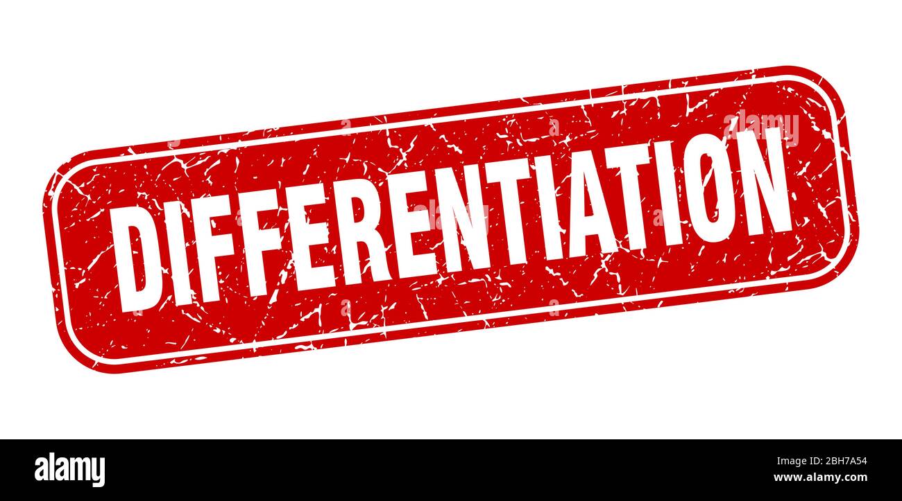 differentiation stamp. differentiation square grungy red sign Stock ...