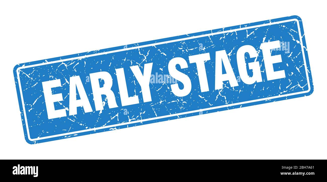 early stage stamp. early stage vintage blue label. Sign Stock Vector ...