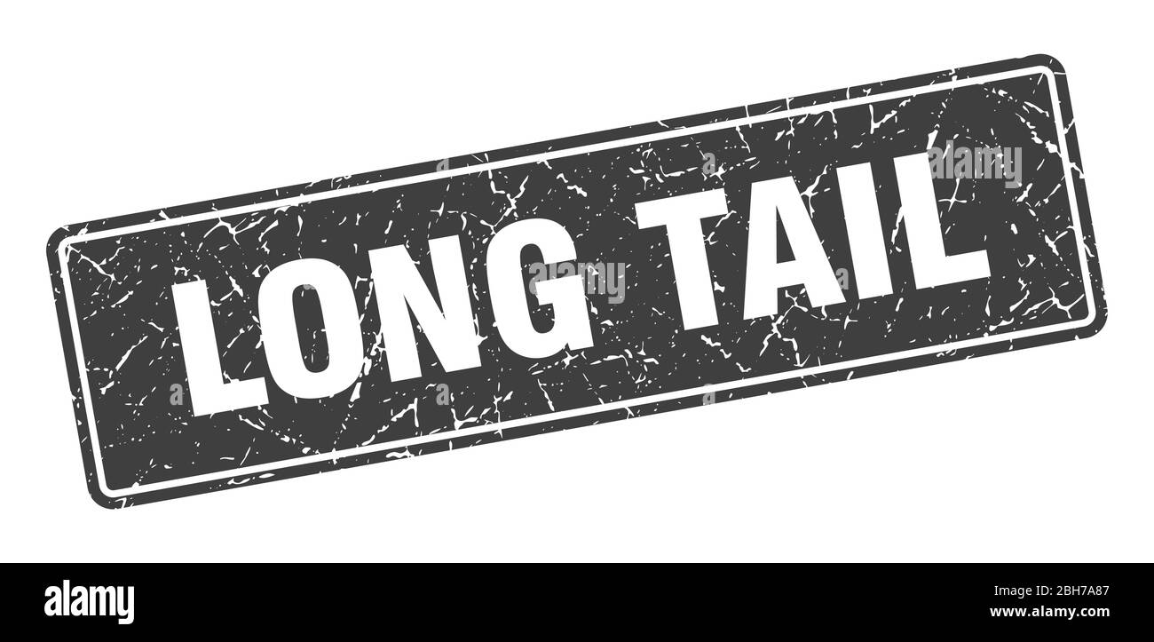 long tail stamp. long tail vintage black label. Sign Stock Vector Image ...