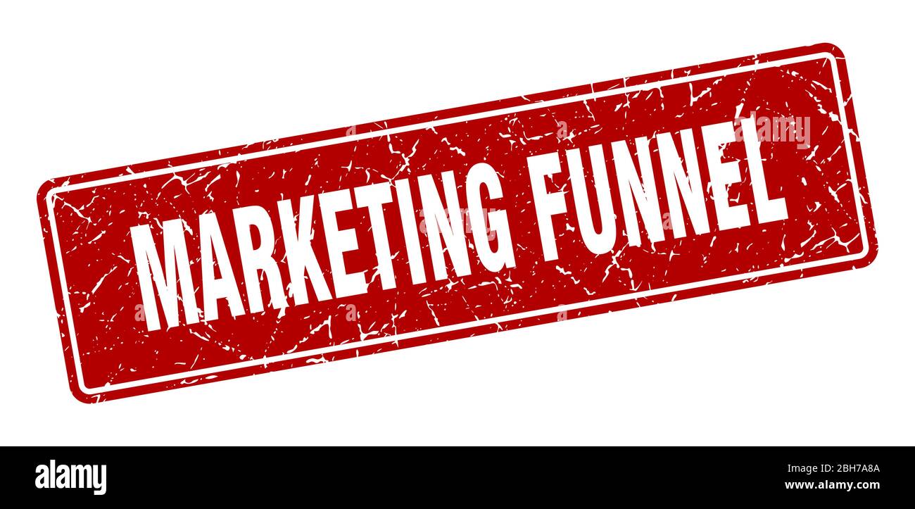 marketing funnel stamp. marketing funnel vintage red label. Sign Stock ...