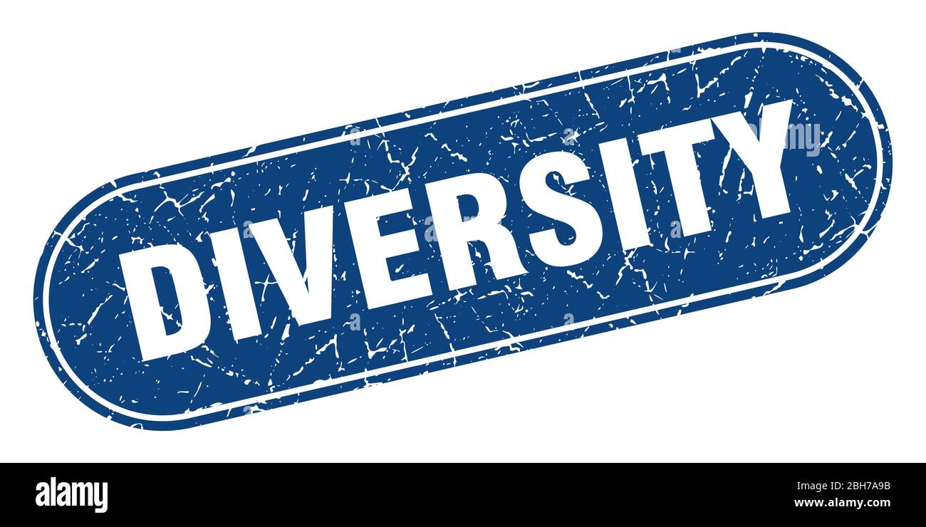 diversity sign. diversity grunge blue stamp. Label Stock Vector Image ...