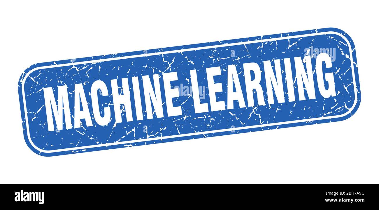 machine learning stamp. machine learning square grungy blue sign Stock ...
