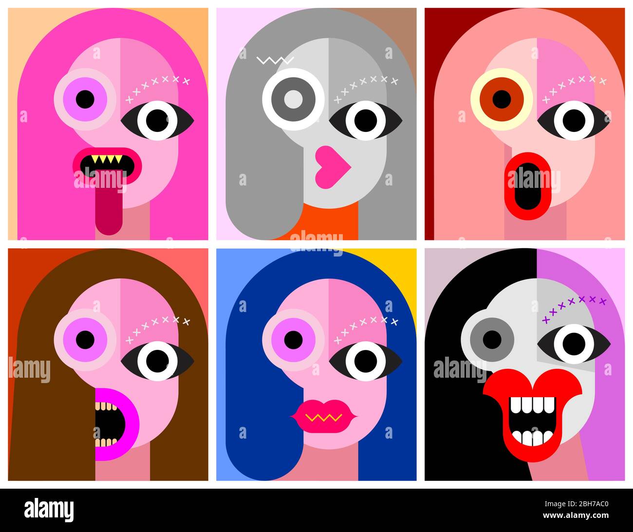 Multiple portraits Stock Vector Images - Alamy