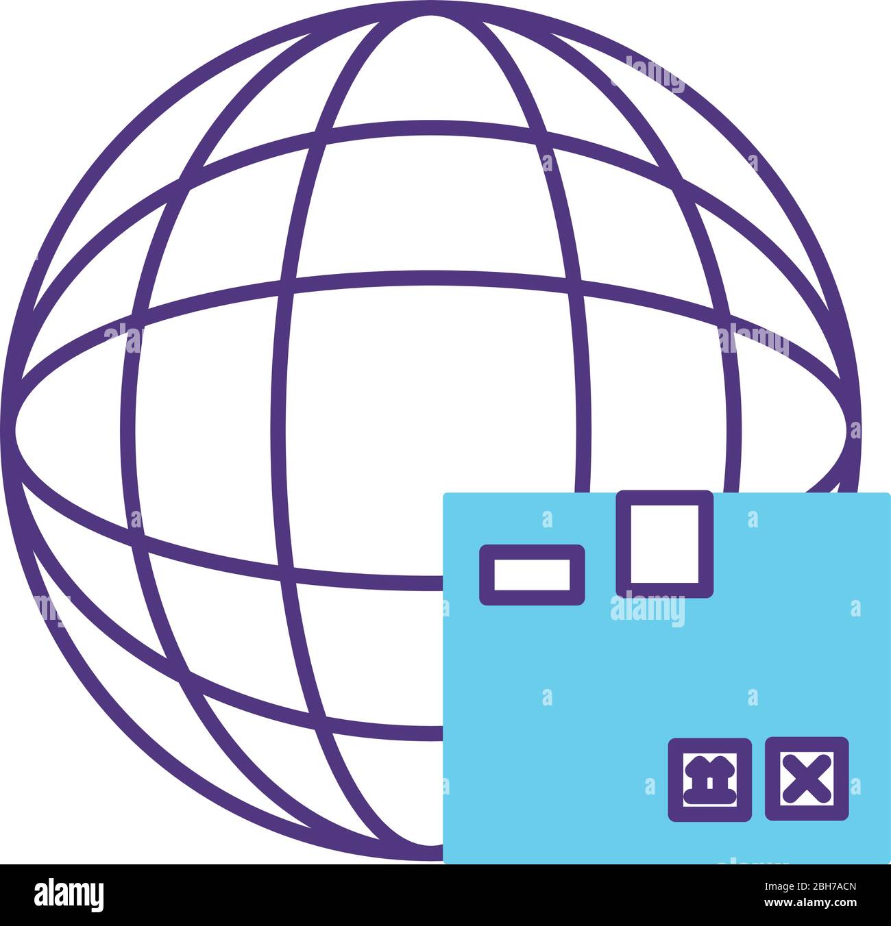 sphere planet browser with box line style Stock Vector Image & Art - Alamy