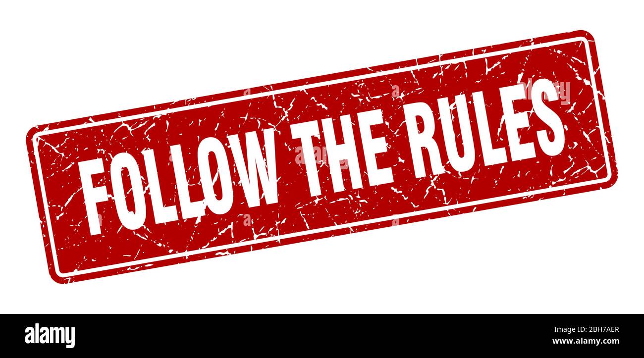 follow the rules stamp. follow the rules vintage red label. Sign Stock ...
