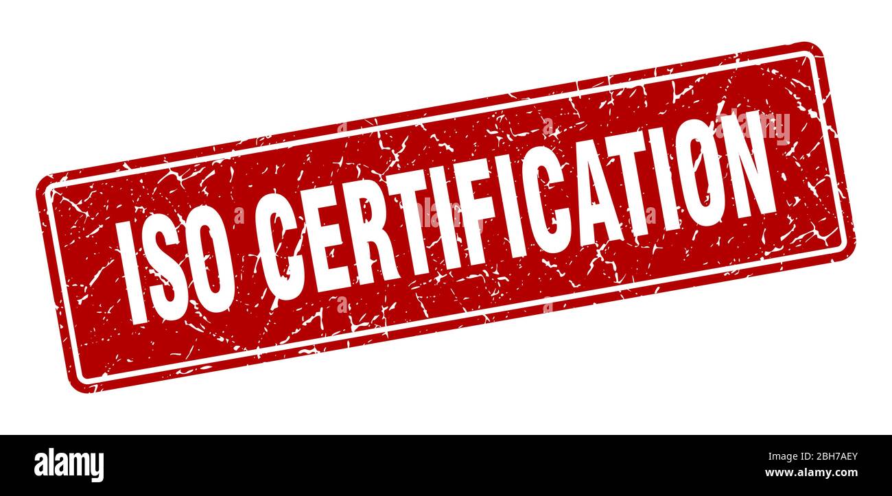 iso certification stamp. iso certification vintage red label. Sign ...