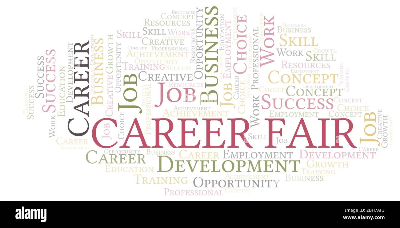 Career Fair typography vector word cloud. Wordcloud collage made with ...