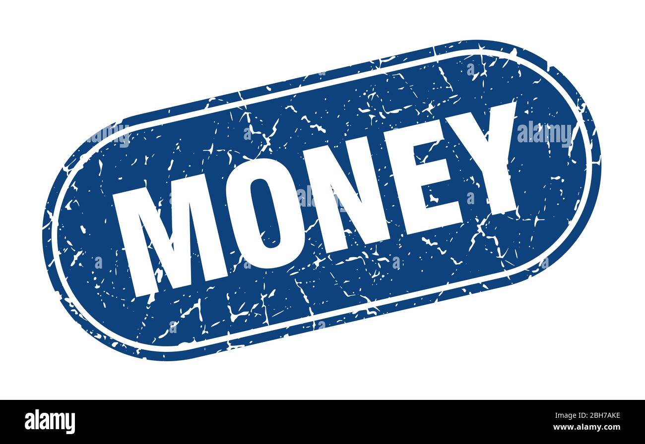 money sign. money grunge blue stamp. Label Stock Vector Image & Art - Alamy