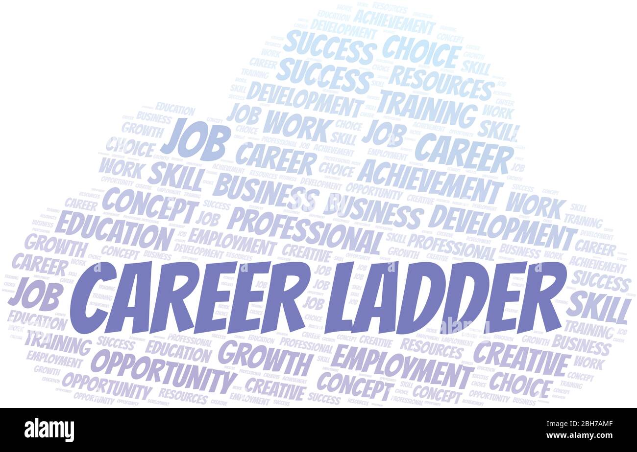 Career Ladder typography vector word cloud. Wordcloud collage made with ...
