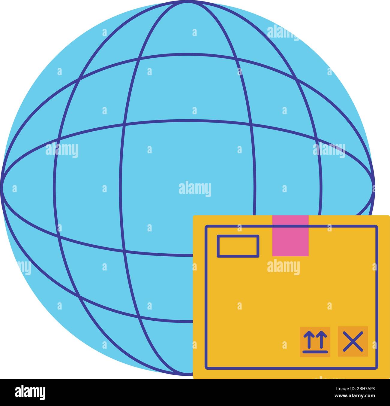 sphere planet browser with box flat style Stock Vector Image & Art - Alamy