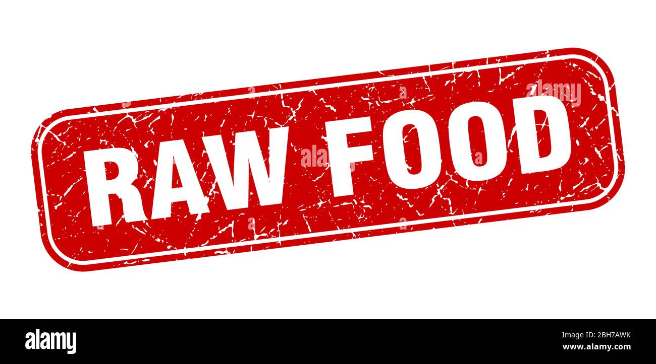 raw food stamp. raw food square grungy red sign Stock Vector Image ...
