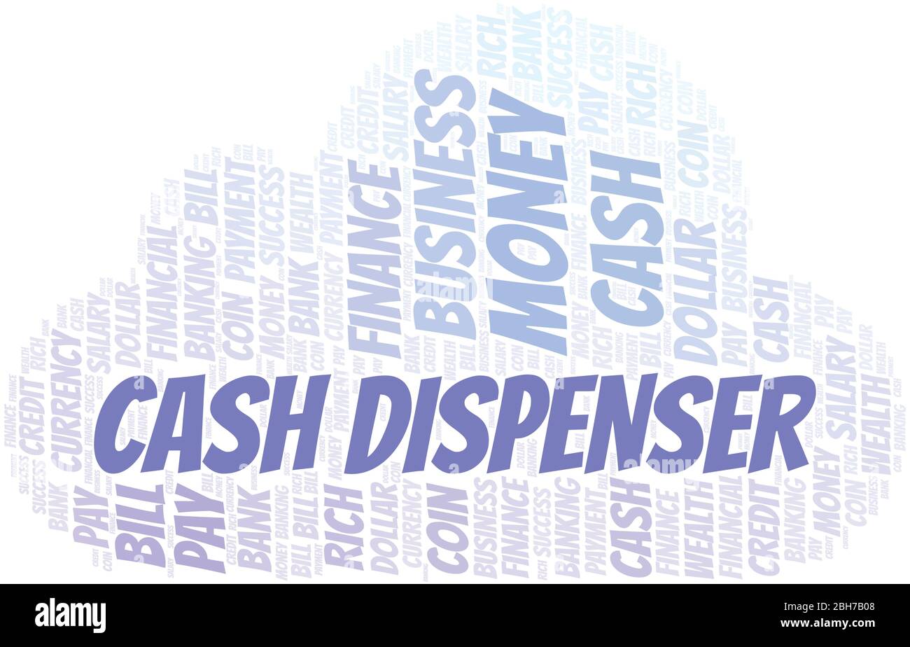 Cash Dispenser typography vector word cloud. Wordcloud collage made ...