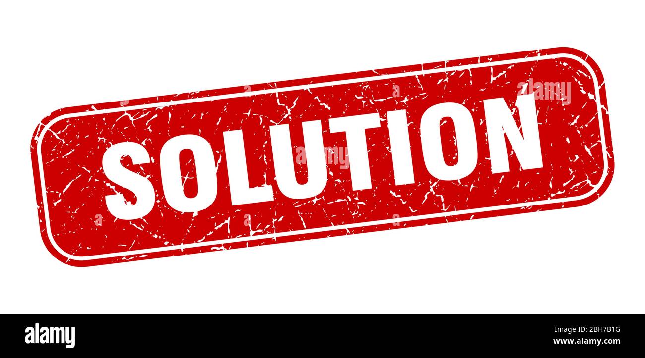 solution stamp. solution square grungy red sign Stock Vector Image ...