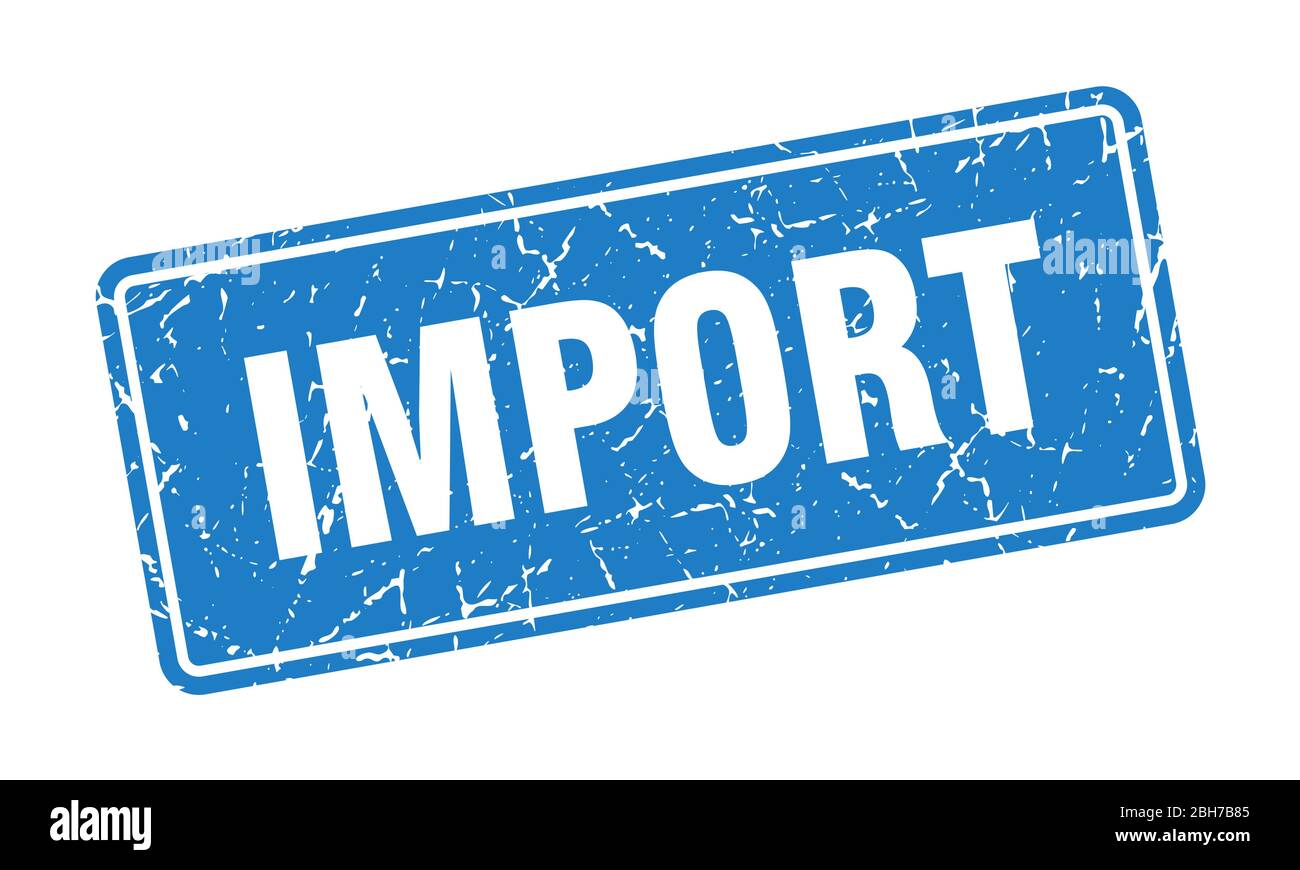 import stamp. import vintage blue label. Sign Stock Vector Image & Art ...