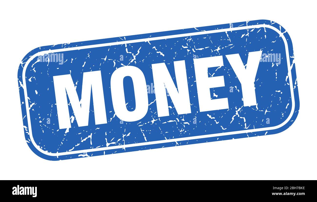 money stamp. money square grungy blue sign Stock Vector Image & Art - Alamy