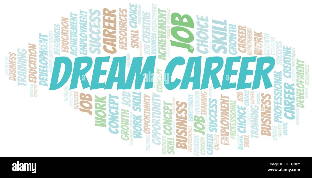 Dream Career typography vector word cloud. Wordcloud collage made with ...