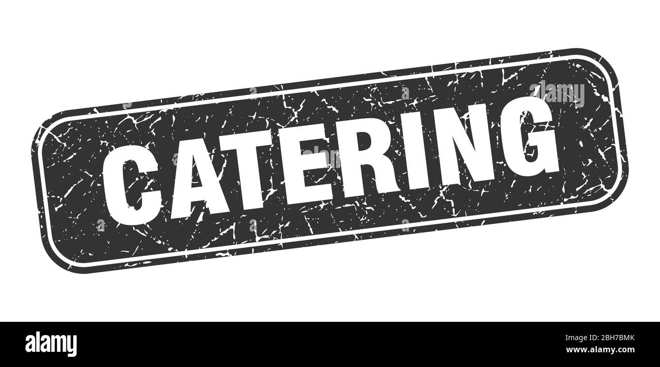 catering stamp. catering square grungy black sign Stock Vector Image ...