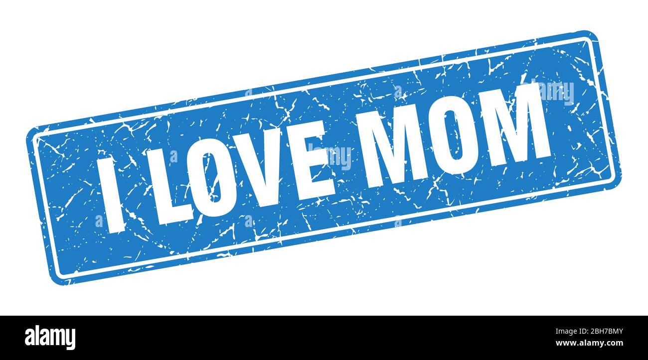i love mom stamp. i love mom vintage blue label. Sign Stock Vector ...