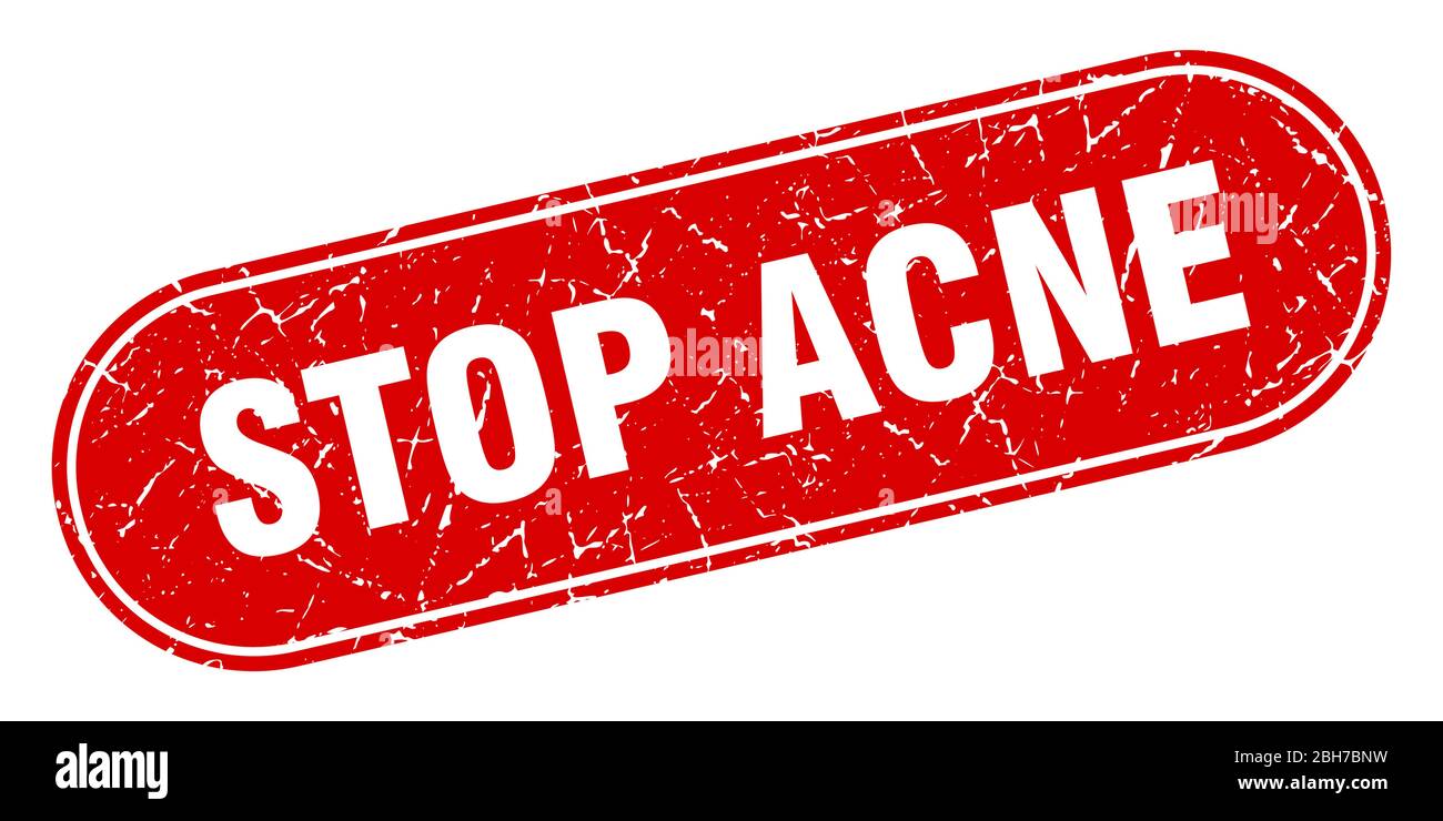 stop acne sign. stop acne grunge red stamp. Label Stock Vector Image ...