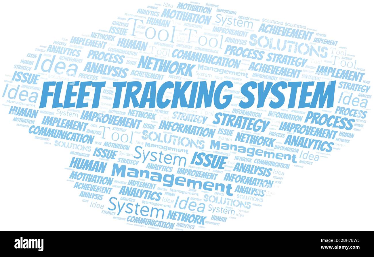 Fleet Tracking System typography vector word cloud. Wordcloud collage ...