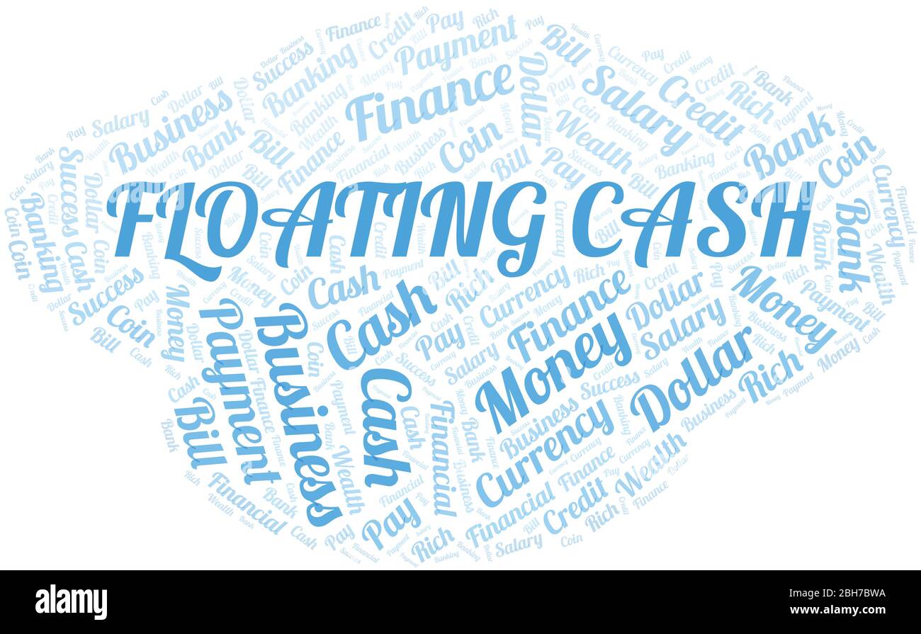 Floating Cash typography vector word cloud. Wordcloud collage made with ...