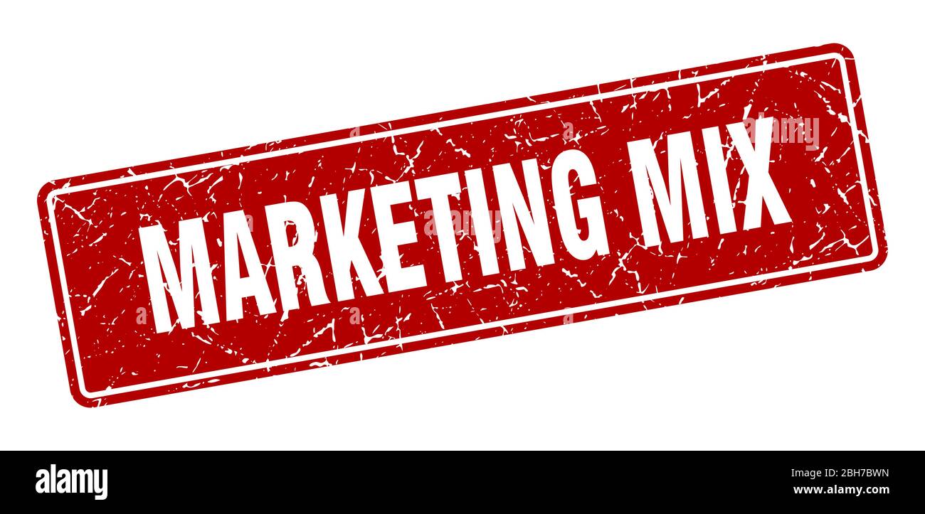 marketing mix stamp. marketing mix vintage red label. Sign Stock Vector ...