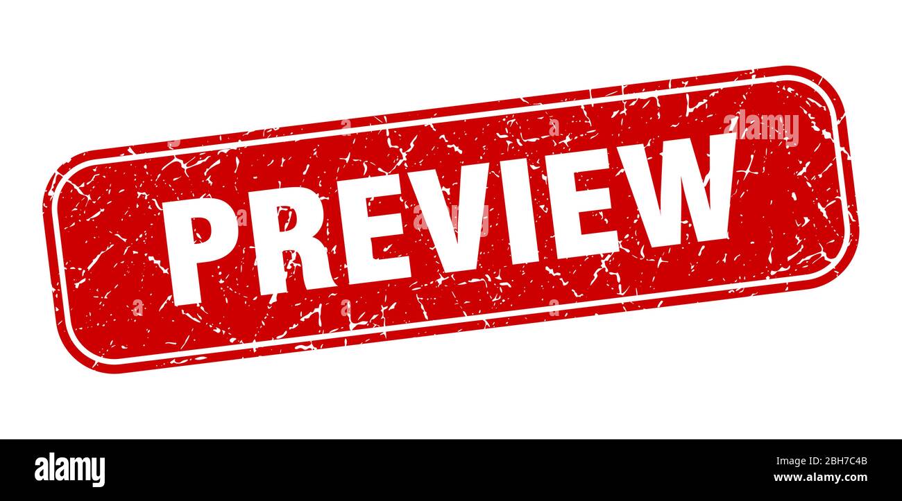preview stamp. preview square grungy red sign Stock Vector Image & Art - Alamy